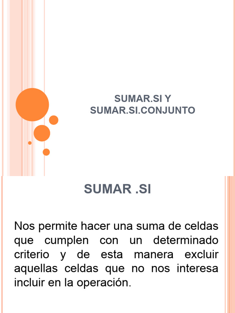 Funciones Sumar.Si y Sumar.Si.Conjunto | PDF | Función (Matemáticas)