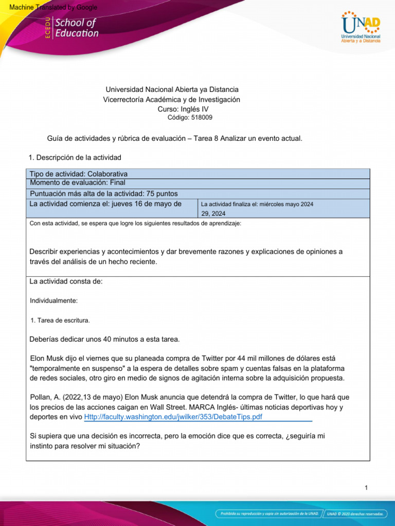 Activity Guide and Evaluation Rubric - Task 8 Analyzing A Current Event ...