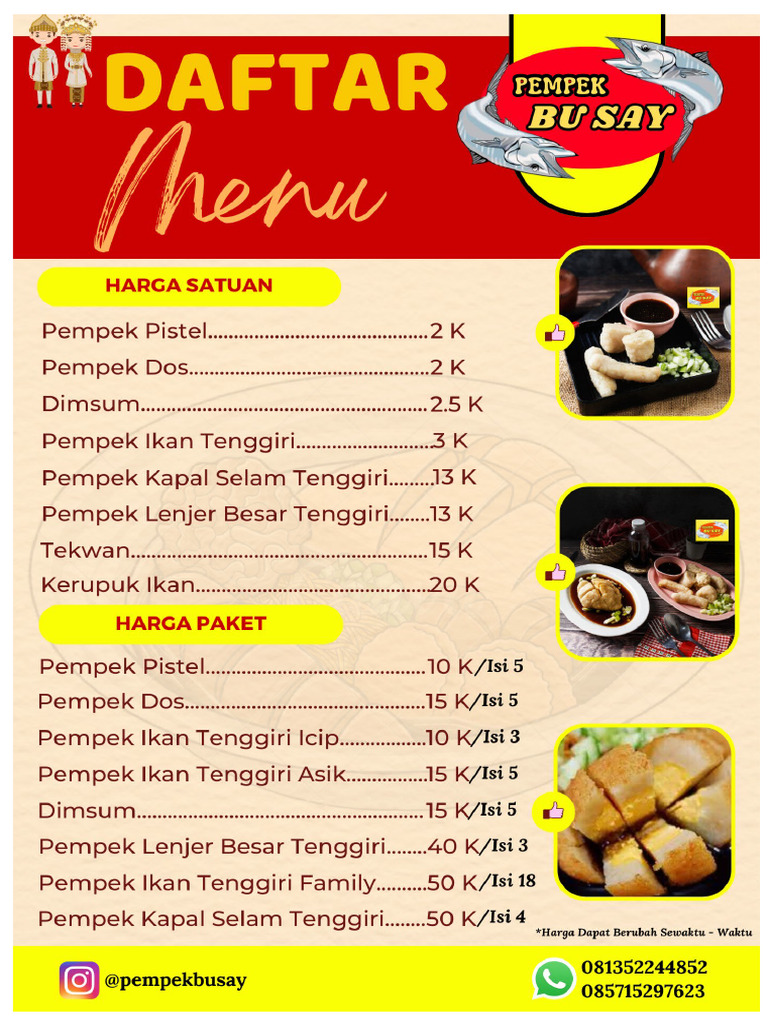 Design Menu Pempek | PDF