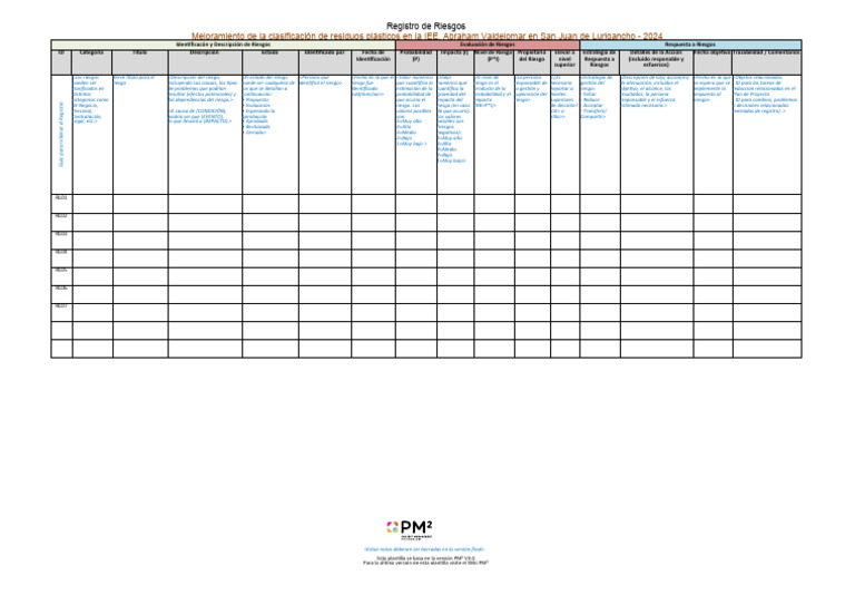 ES (OPM2 23.MC - Log.v3.0.1) .Registro de Riesgos. (NombreProyecto ...