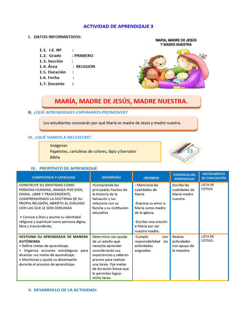 d3 A2 Sesion Rel. María, Madre de Jesús, Madre Nuestra. | PDF | María, madre de Jesús | Juan el ...