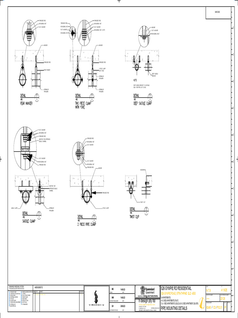 f02.01 Pipe Mounting Details | PDF | Nut (Hardware) | Mechanical ...
