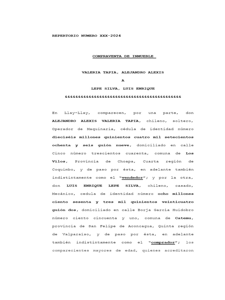 Minuta Cvta. Luis Lepe | PDF | Derecho privado | Ley común