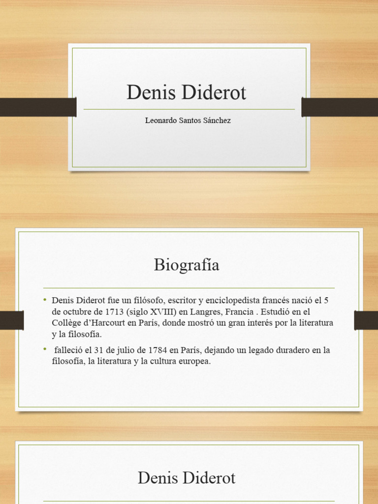 Biografía y legado de Denis Diderot | PDF | Era de iluminacion ...