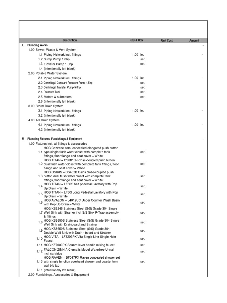 Revised BOQ Format | PDF | Hydraulics | Hydraulic Engineering