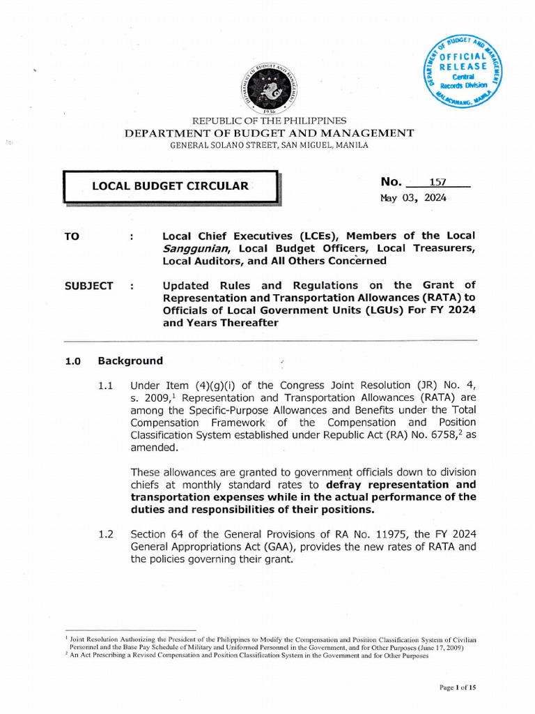 Local: Budget Circular | PDF | Workweek And Weekend | Parental Leave