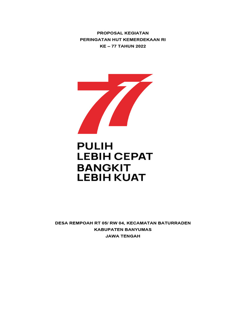 Proposal Kegiatan Hut Ri 77 RT 05 | PDF