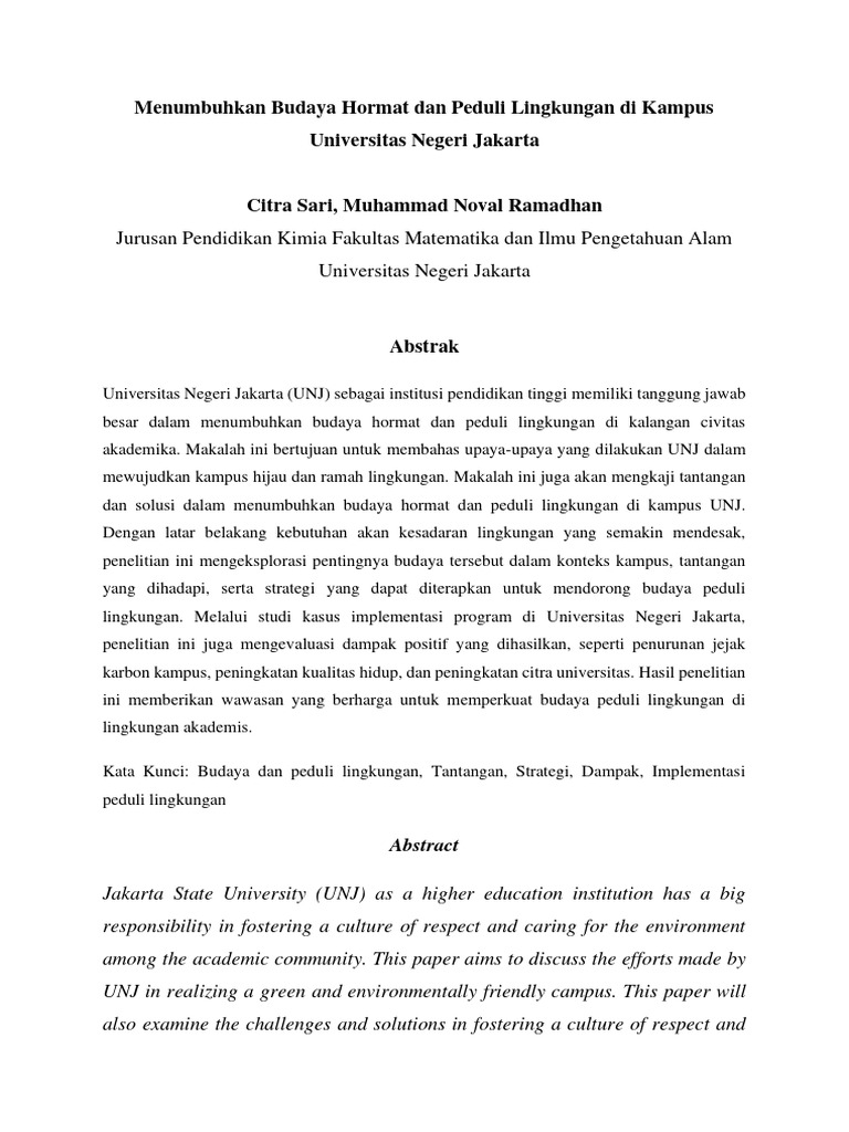 Citra Sari - Muhammad Noval Ramadhan - Jurnal - Hormat Dan Peduli Lingkungan | PDF
