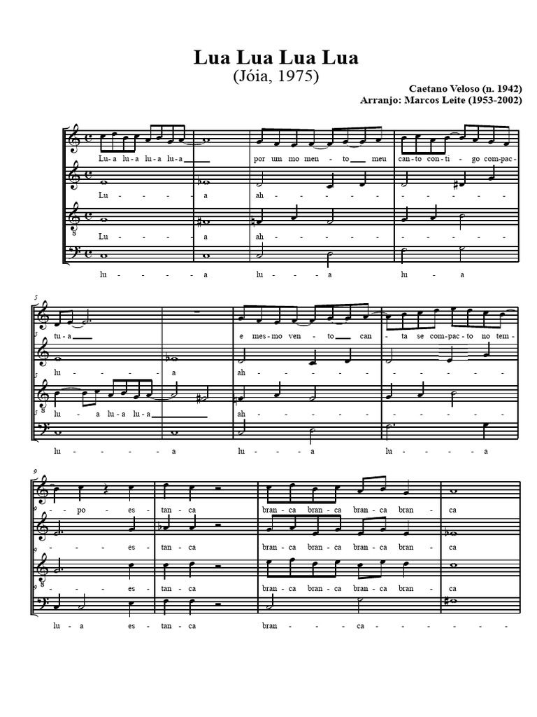 Caetano VelosoMarcos Leite. Lua, Lua, Lua, Lua | PDF