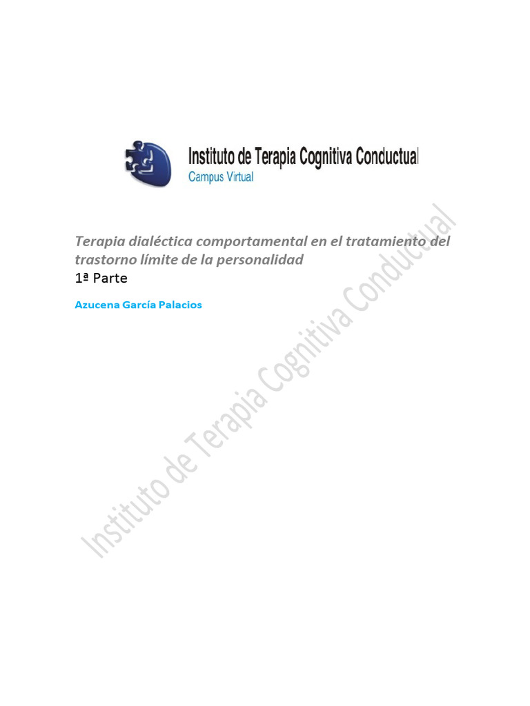 Tema 4 - Texto 1 - TDC Para TLP 1 Parte | PDF | Las emociones | Trastorno límite de la personalidad