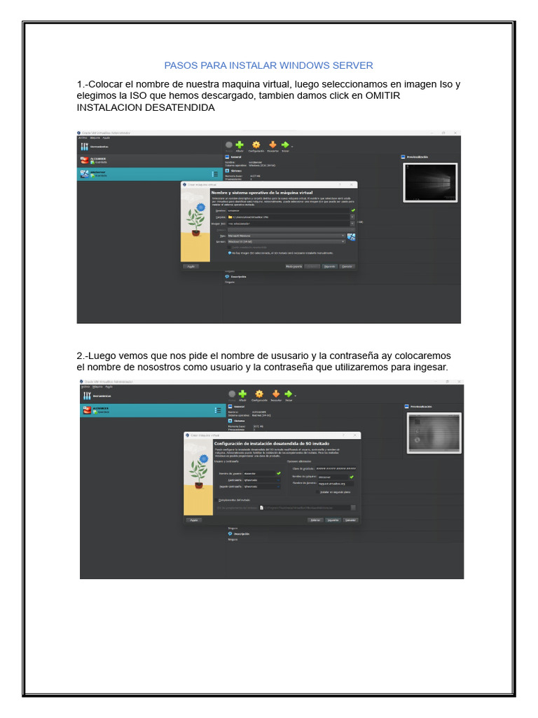 Capturas para Instalar Windows Server | PDF | Juegos y actividades | Informática