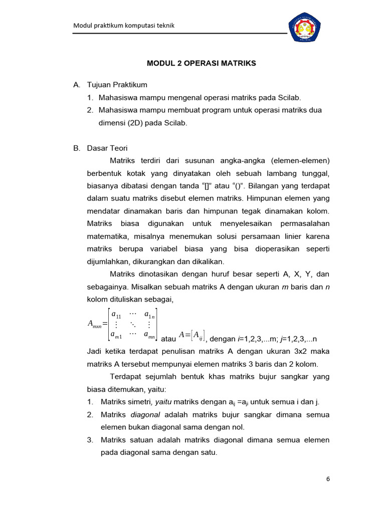 Modul 2 Operasi Matriks | PDF