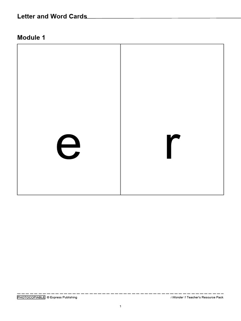 i Wonder 1 Letter and Word Cards | PDF