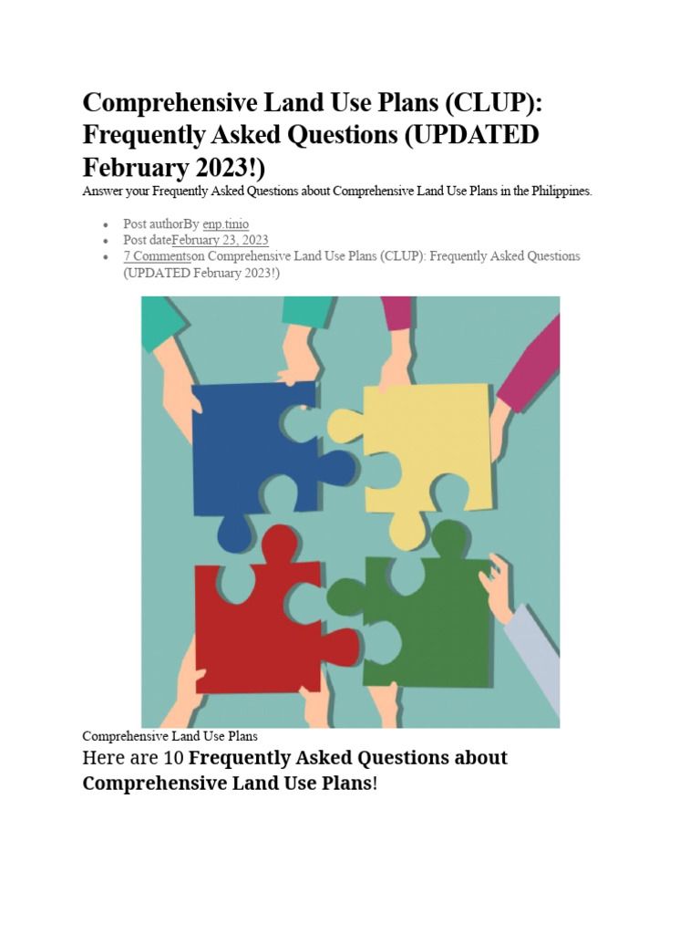 Comprehensive Land Use Plans | PDF Comprehensive Land Use Plans | PDF