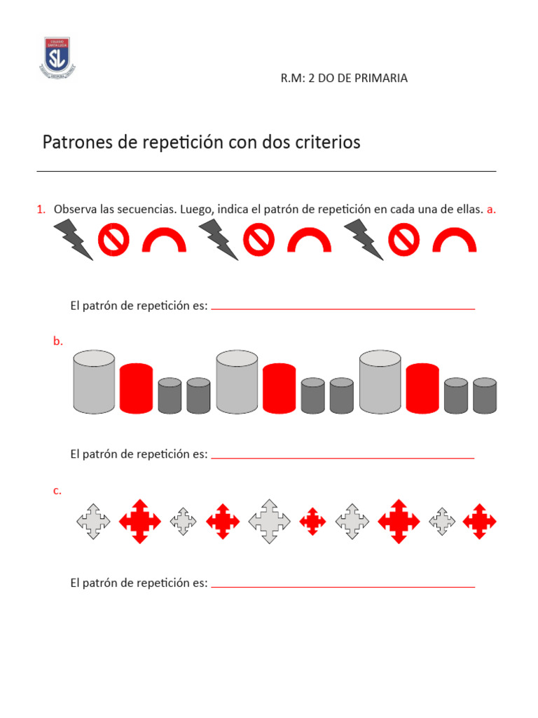 Patrones de Repetición en 2° Primaria | PDF