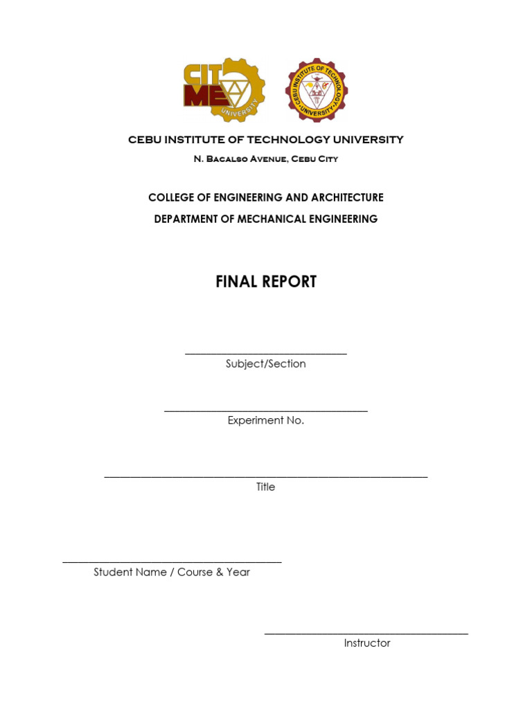 Laboratory Report Cover Page - Final | PDF