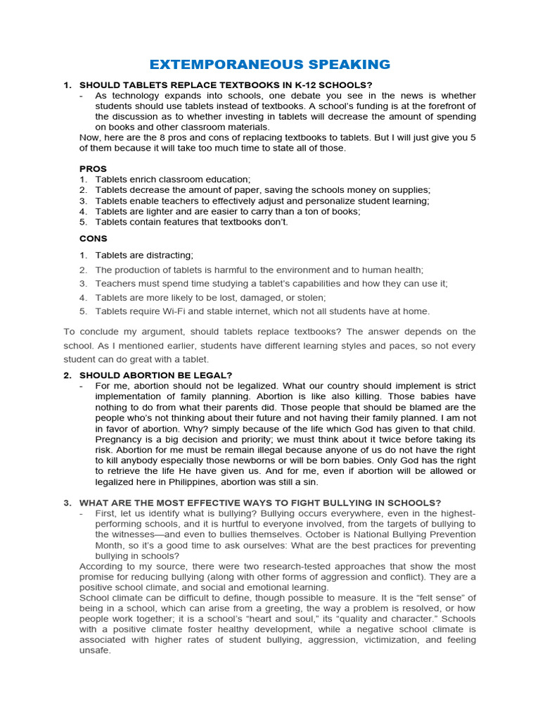 Extemporaneous Speaking | PDF | Homosexuality | Climate Change