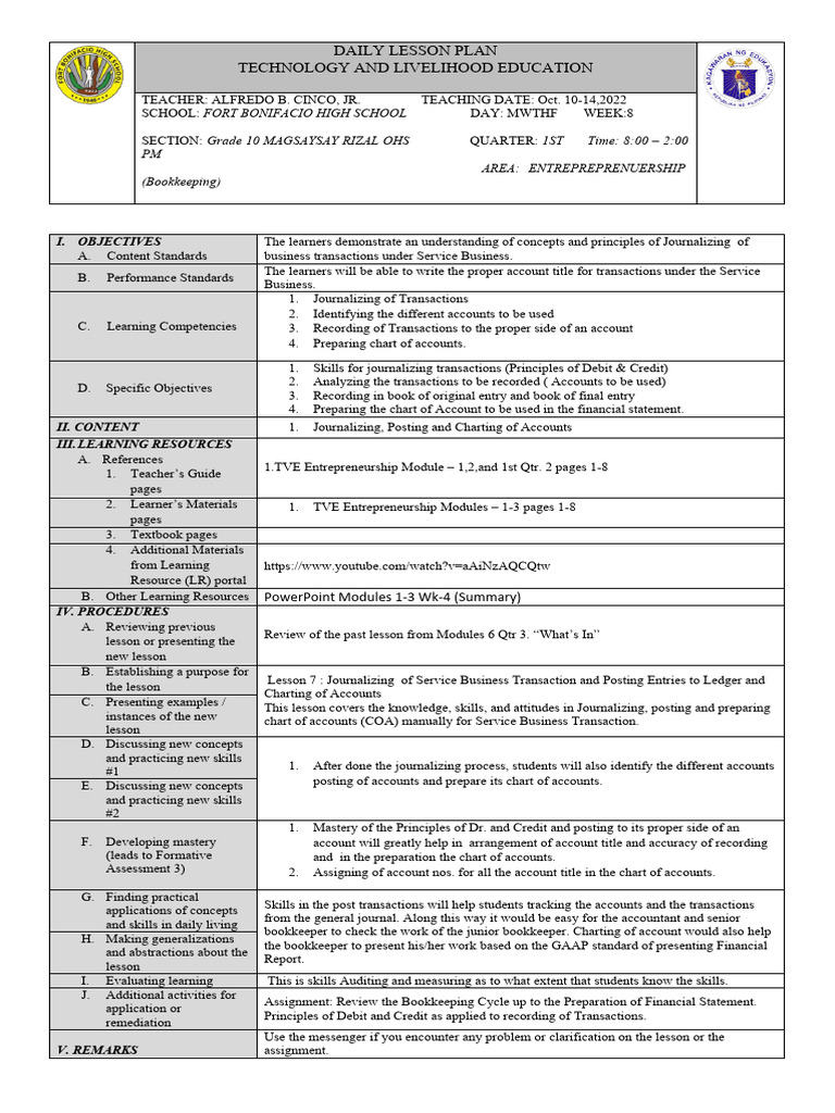 1qtrmodule7entrepdlpoct10 14,22 | PDF | Bookkeeping | Learning