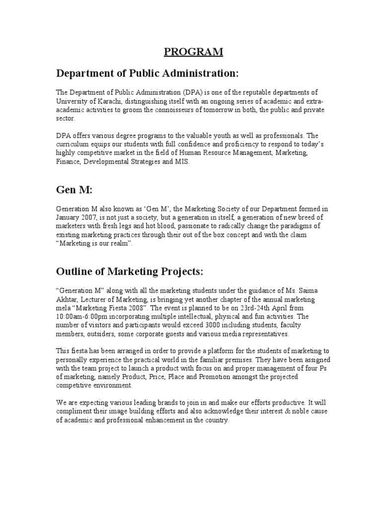 Fiesta Program | PDF | Public Administration | Marketing