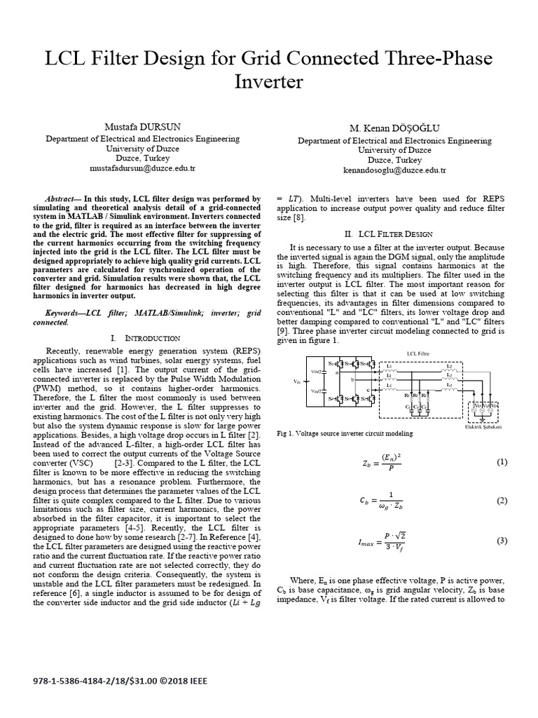 LCL Filter | PDF | Power Inverter | Capacitor