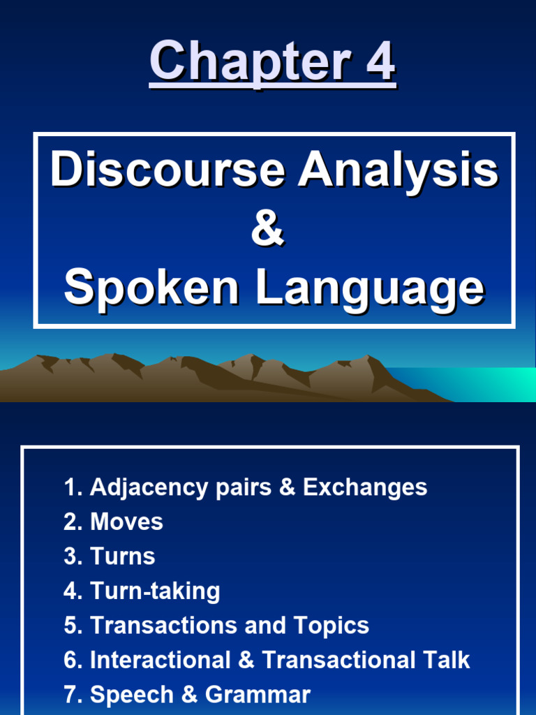 Discourse Analysis of Spoken Language | PDF | Linguistics | Human ...