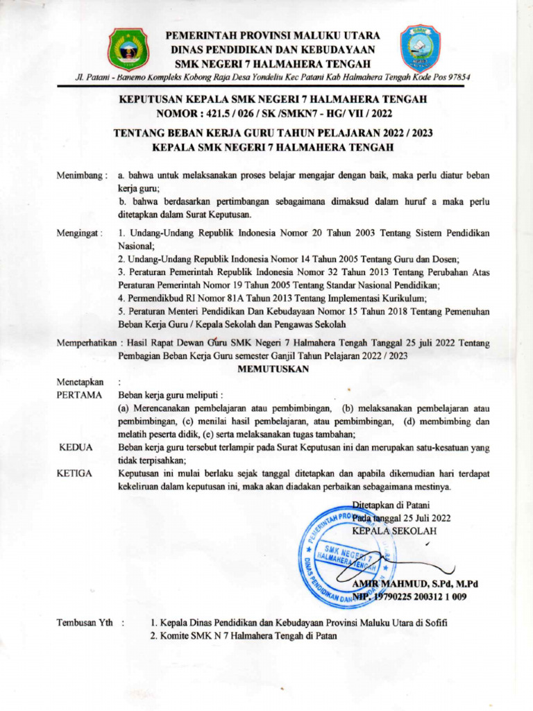 SK Beban Mengajar20230612 - 18575003 | PDF