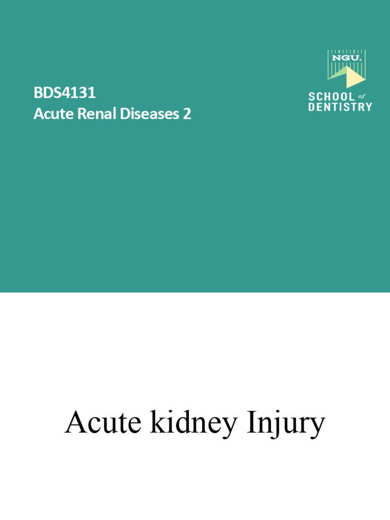 BDS4131 - Acute Renal Diseses 2 | PDF | Clinical Medicine | Internal ...