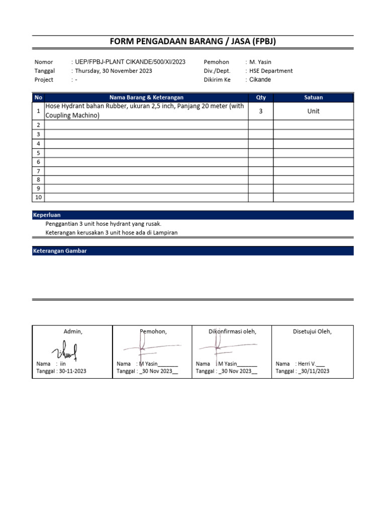 FPBJ 500 - Hose Hydrant | PDF | Teknologi & Rekayasa