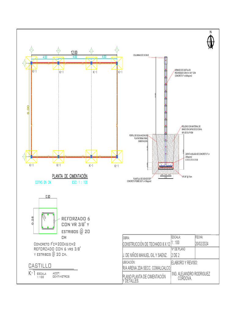 PLANO 2 Techado Manuel Gil y Saenz-Presentación2 | PDF | Ingeniería estructural | Ingeniero civil