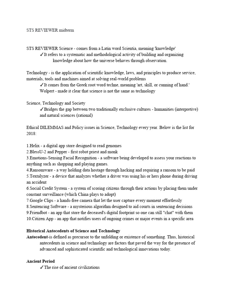 STS Reviewer | PDF | Happiness | Virtue