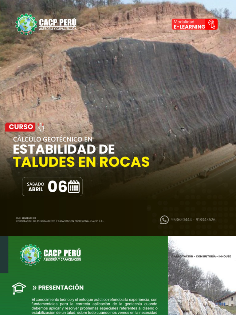 Mod 07 Cálculo Geotécnico en Estabilidad de Taludes en Rocas | PDF ...