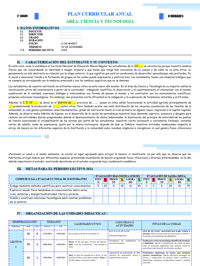 Programación Anual - Cyt 3° | PDF | Aprendizaje | Evaluación