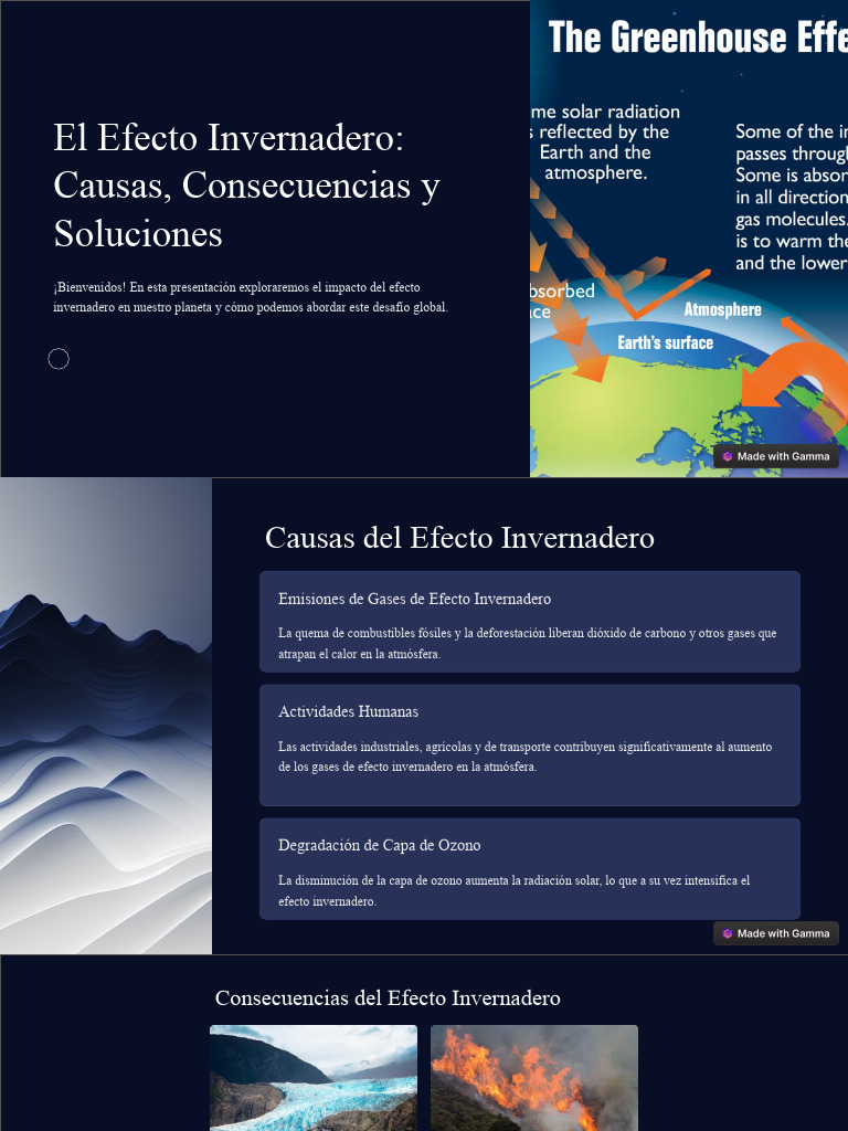 El Efecto Invernadero Causas Consecuencias y Soluciones | PDF | Gases de efecto invernadero ...