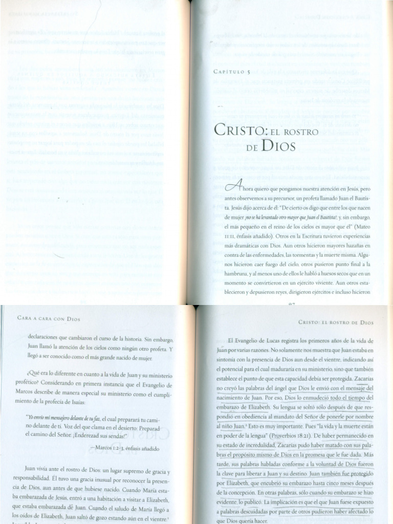 3.- Estudio Biblia 2 cara a cara con DIOS. Cristo el rostro de Dios cap. 5 | PDF