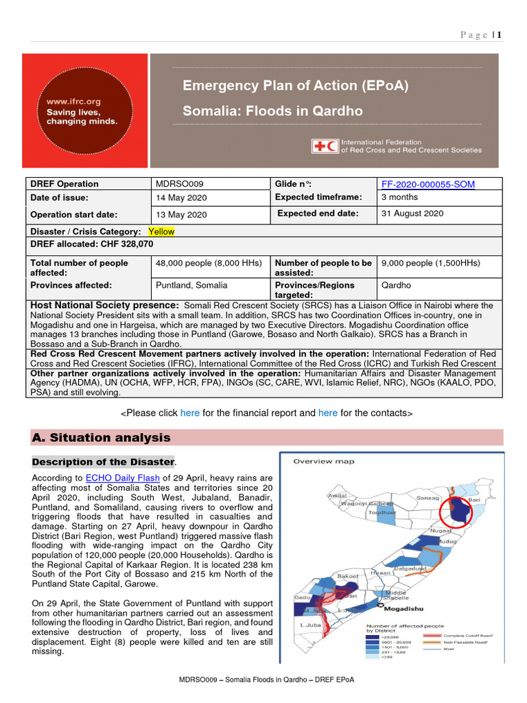 Somalia - Floods in Qardho - Emergency Plan of Action (EPoA) DREF ...