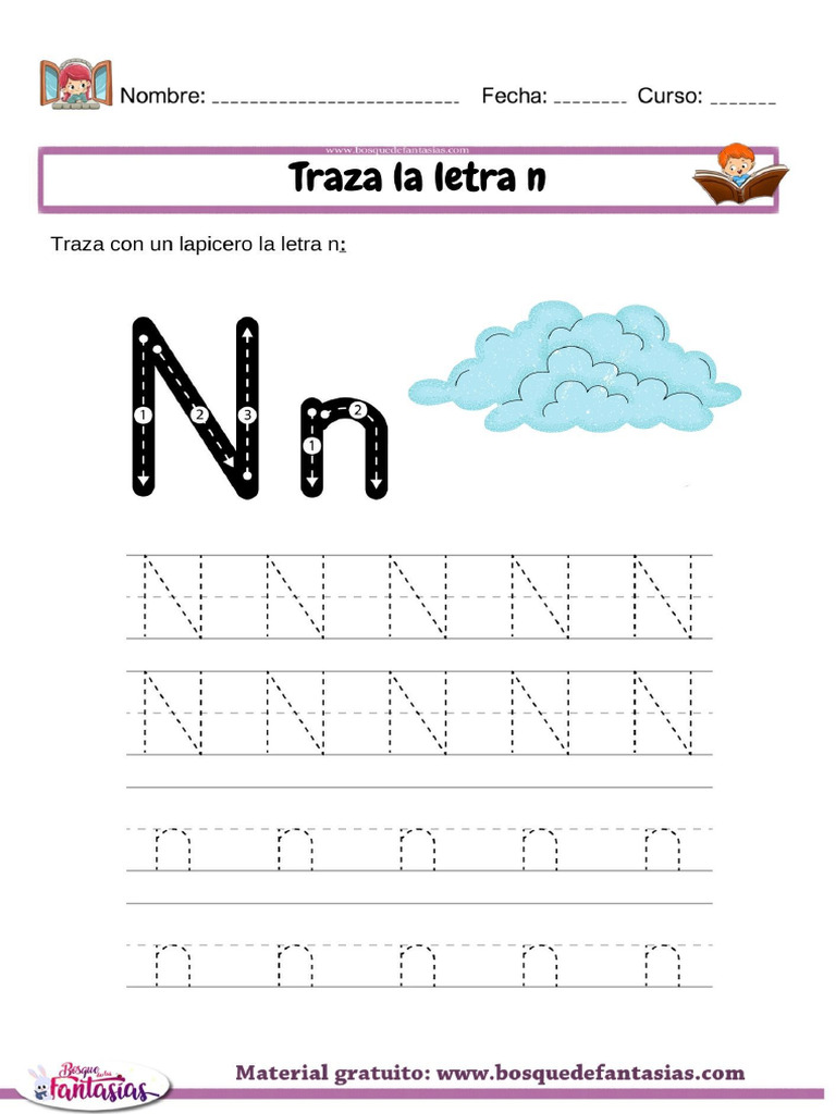 Ejercicios de Palabras Con La Letra N | PDF