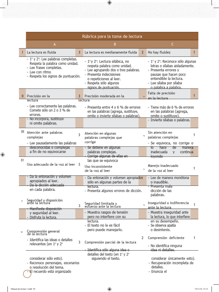 Rúbricas SISAT para Lectura y Escritura | PDF | Puntuación | Ortografía