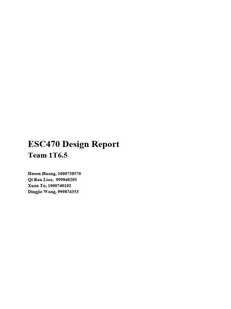 ESC470 Final Report | PDF | Raspberry Pi | System On A Chip