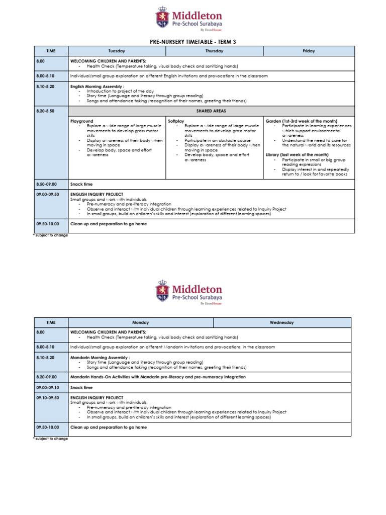 PN A Timetable | PDF | Behavior Modification | Human Communication