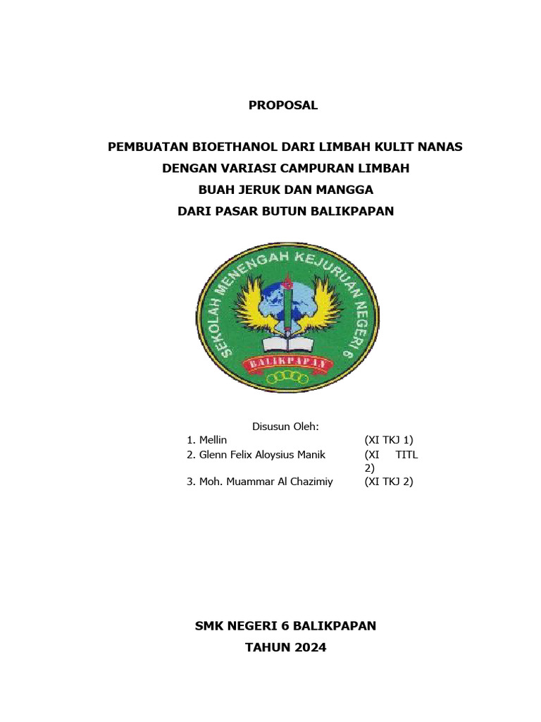 Bioetanol dari Limbah Buah Balikpapan | PDF
