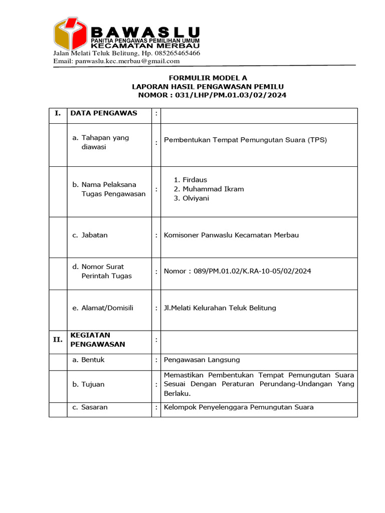 LHP Setiap Tahapan Pengawasan | PDF