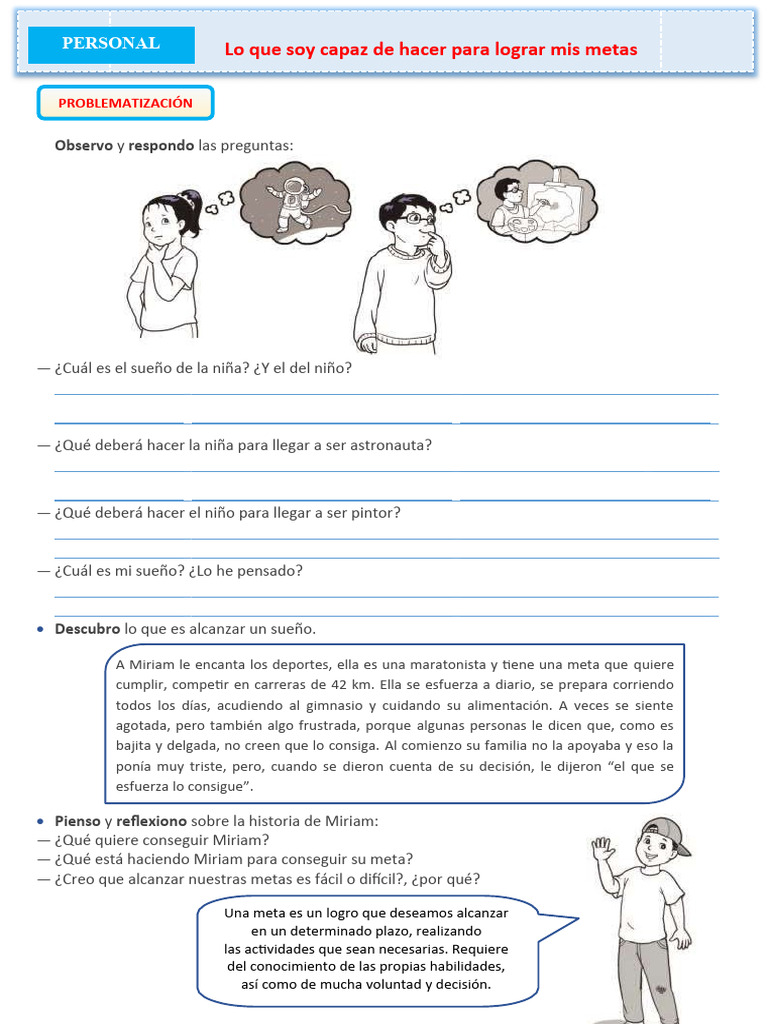 E1 A1 FICHA PS. Lo Que Soy Capaz de Hacer para Lograr Mis Metas | PDF