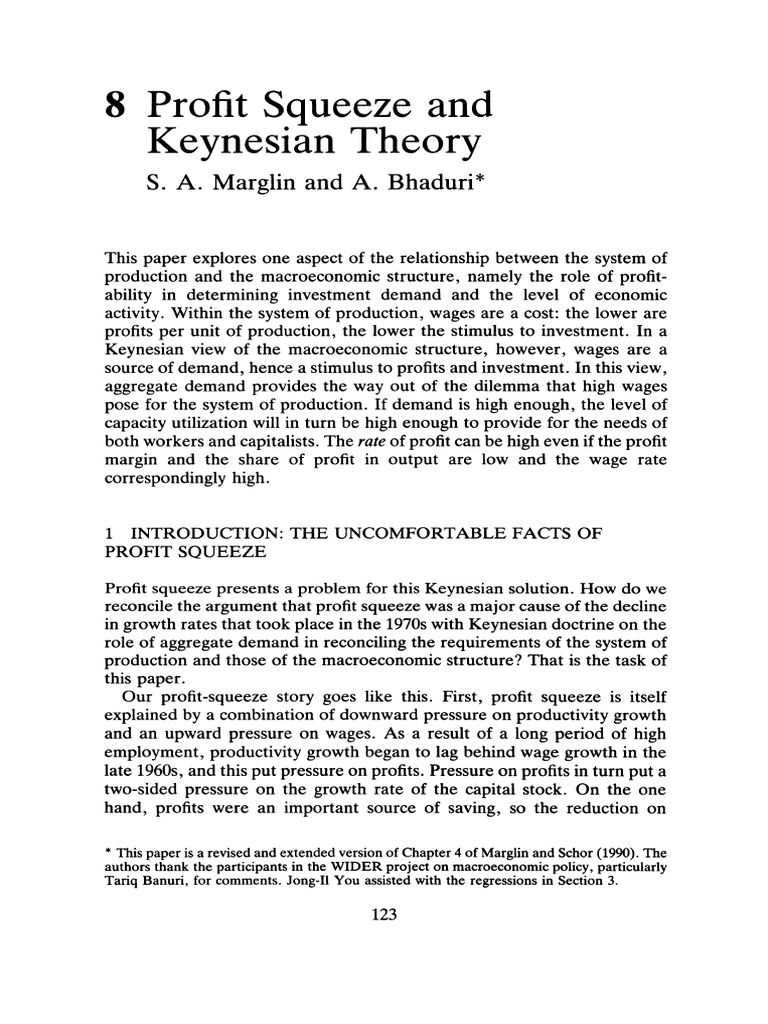 Bhaduri y Marglin | PDF | Keynesian Economics | Economic Equilibrium