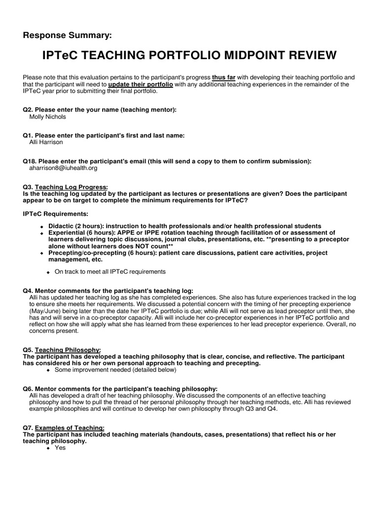 midpoint evaluation | Download Free PDF | Mentorship | Education Theory