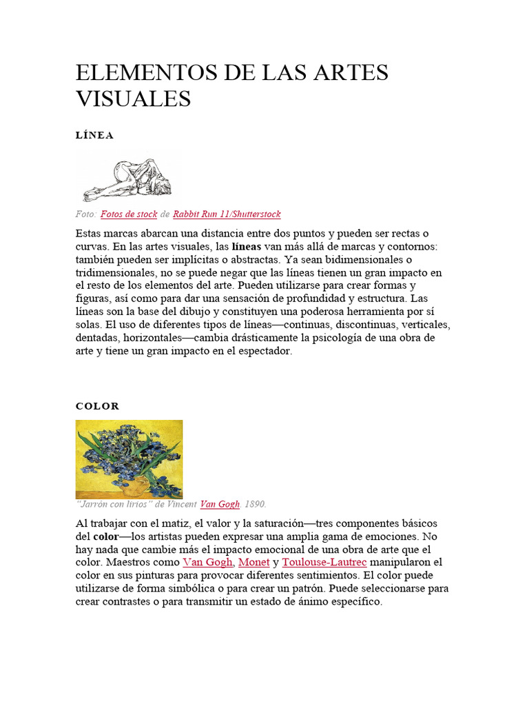 Elementos Del Arte Visual | PDF | Color | Vincent Van Gogh