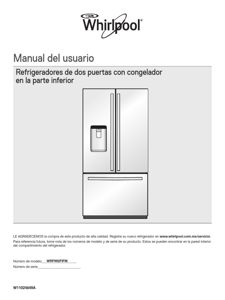 WRF992FIFM Manual de Uso y Cuidado | PDF | Agua | Refrigerador