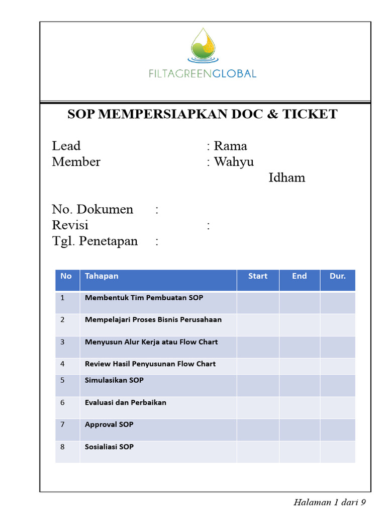 SOP Mempersiapakn DO & Ticket | PDF