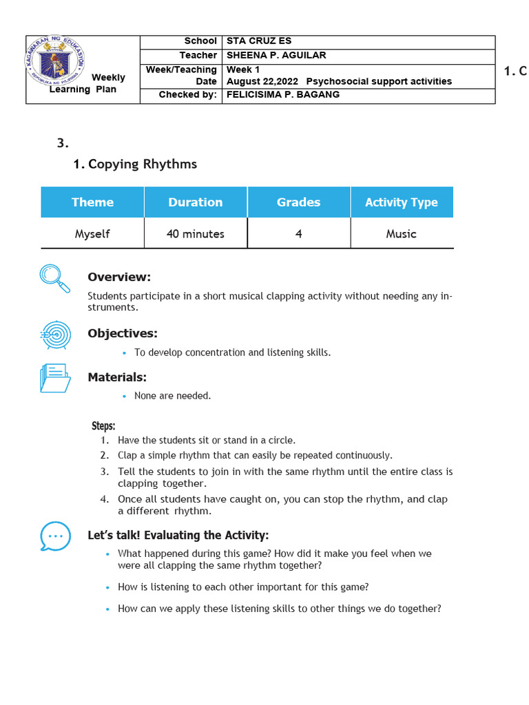 WLP - Q1 W1 Psychosocial Activities | PDF | Feeling | Senses WLP - Q1 W1 Psychosocial Activities | PDF | Feeling | Senses