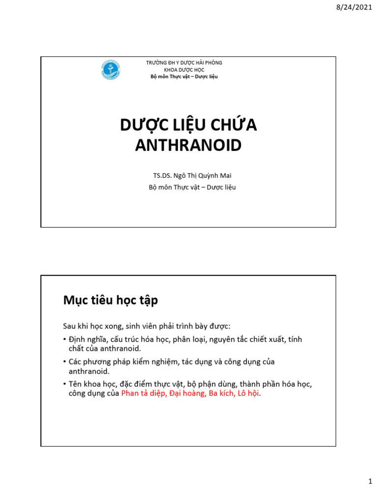5. Dược Liệu Chứa Anthranoid | PDF