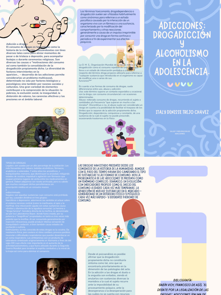 Adicciones Drogadicción Y Alcoholismo en La Adolescencia.: Italy Denisse Trejo Chavez | PDF | La ...